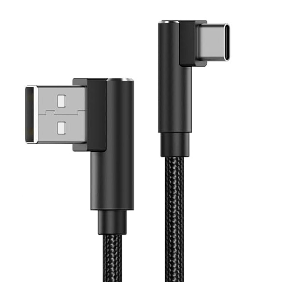 Double Right Angle USB Type-C Cable for Phone / Tablet (25cm)